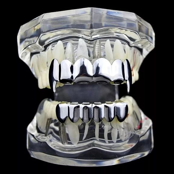 Accessories | Brandnew Silver Fang Grillz Set Top Bottom Mold | Poshmark